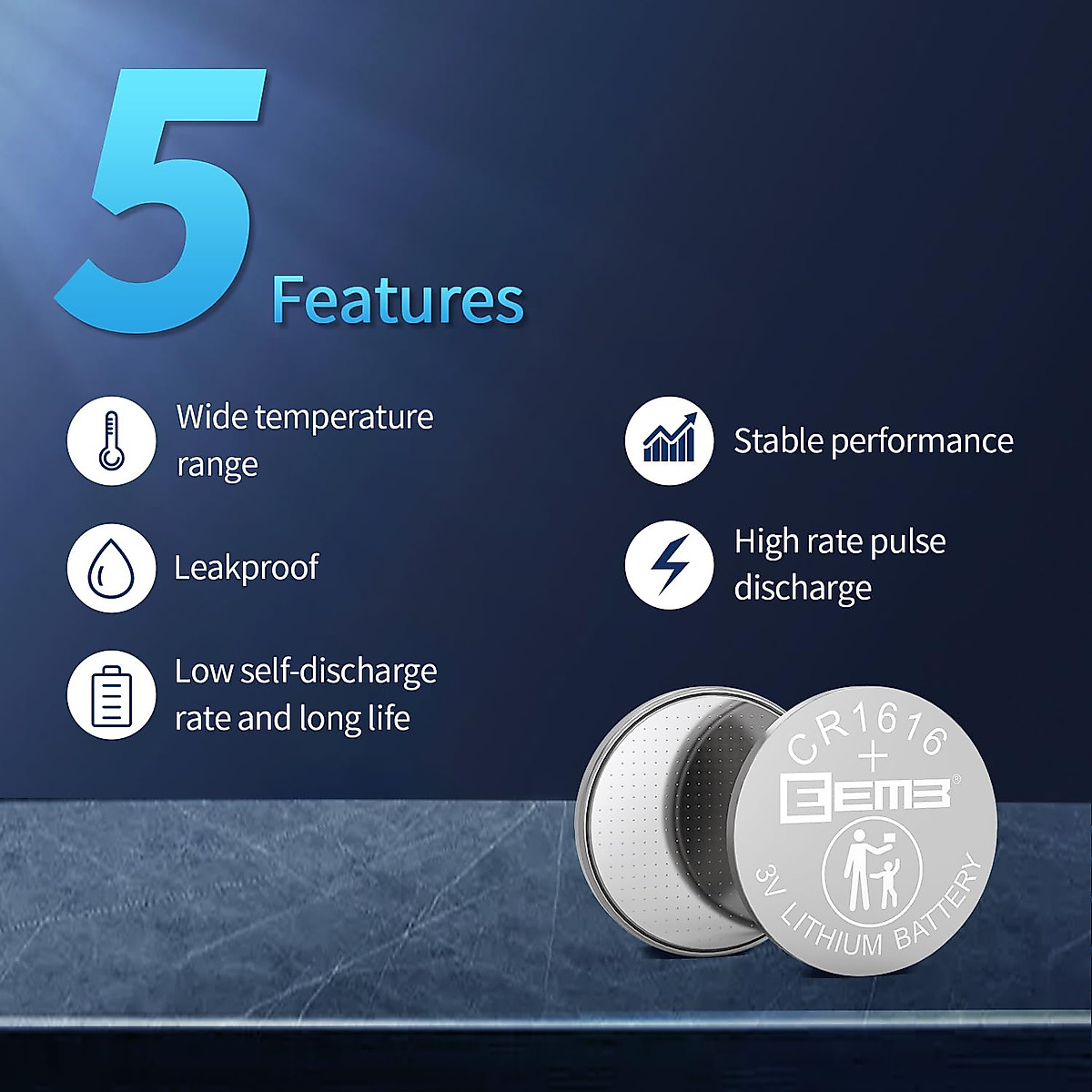 EEMB 20 Pack CR1616 Battery 3V Lithium Battery Button Coin Cell Batteries 1616 Battery DL1616 ECR1616 for Remote Control, Watch, Calculator, Electronic Note-Book, Thermometer, Mobile Game