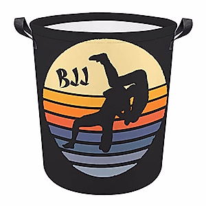 Jiu Jitsu Brazilian Retro Laundry Basket Hamper Bag Dirty Clothes Storage Bin Waterproof Foldable Collapsible Toy Organizer for Office Bedroom Clothes Toys Gift Basket