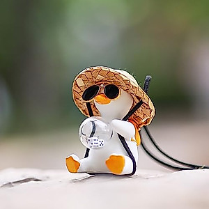 Rear View Mirror Hanging Accessories for Plaster Cool Swinging Duck Cute Car Rear View Mirror Hanging Ornament for Teens & Men Women (Duck-D)