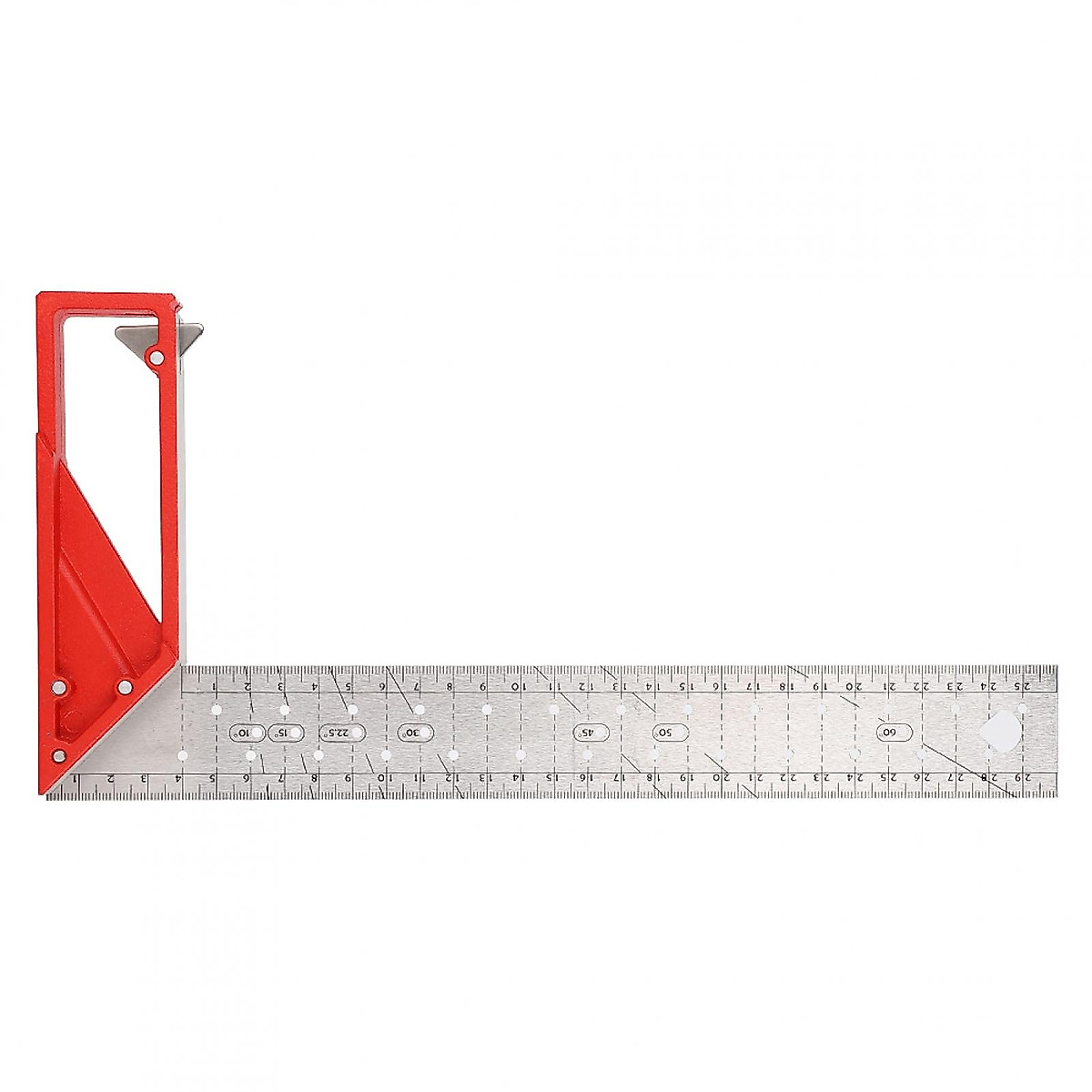 Combination Square, 300mm Multi-functional Right Angle Ruler , Adjustable Stainless Steel Square Angle Ruler , 45/90 Degree Woodworking Try Square Measuring Tool, for Multiple Purposes