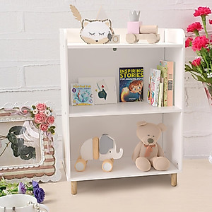 Zacis Kids Bookcase, 3-Tier Book Shelf Book RackToy Organizer Cabinet for Kids Room,Nursery, Playroom, Bedroom