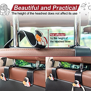 GaRhomxy Car Headrest Hidden Hook, 4 Pack Astronaut Car Seat Headrest Hook, Car Accessories Interior for Women and Man, Car Must Haves(Orange)