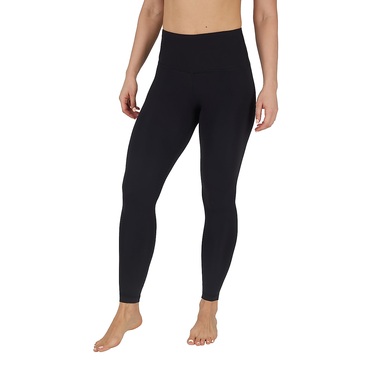 Yogalicious High Waist Ultra Soft Lightweight Leggings - High Rise Yoga Pants - Black Nude Tech 28" - Large