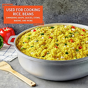 IMUSA USA 17.9Qt JUMBO Traditional Colombian Caldero (Dutch Oven) for Cooking and Serving, Silver, 17.9 Quart