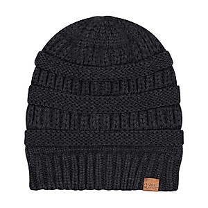 Market & Layne Beanie for Women - Warm Winter Beanies Women Thick Chunky Knit Black Beanie Hats for Women Winter Hats for Women (Black)