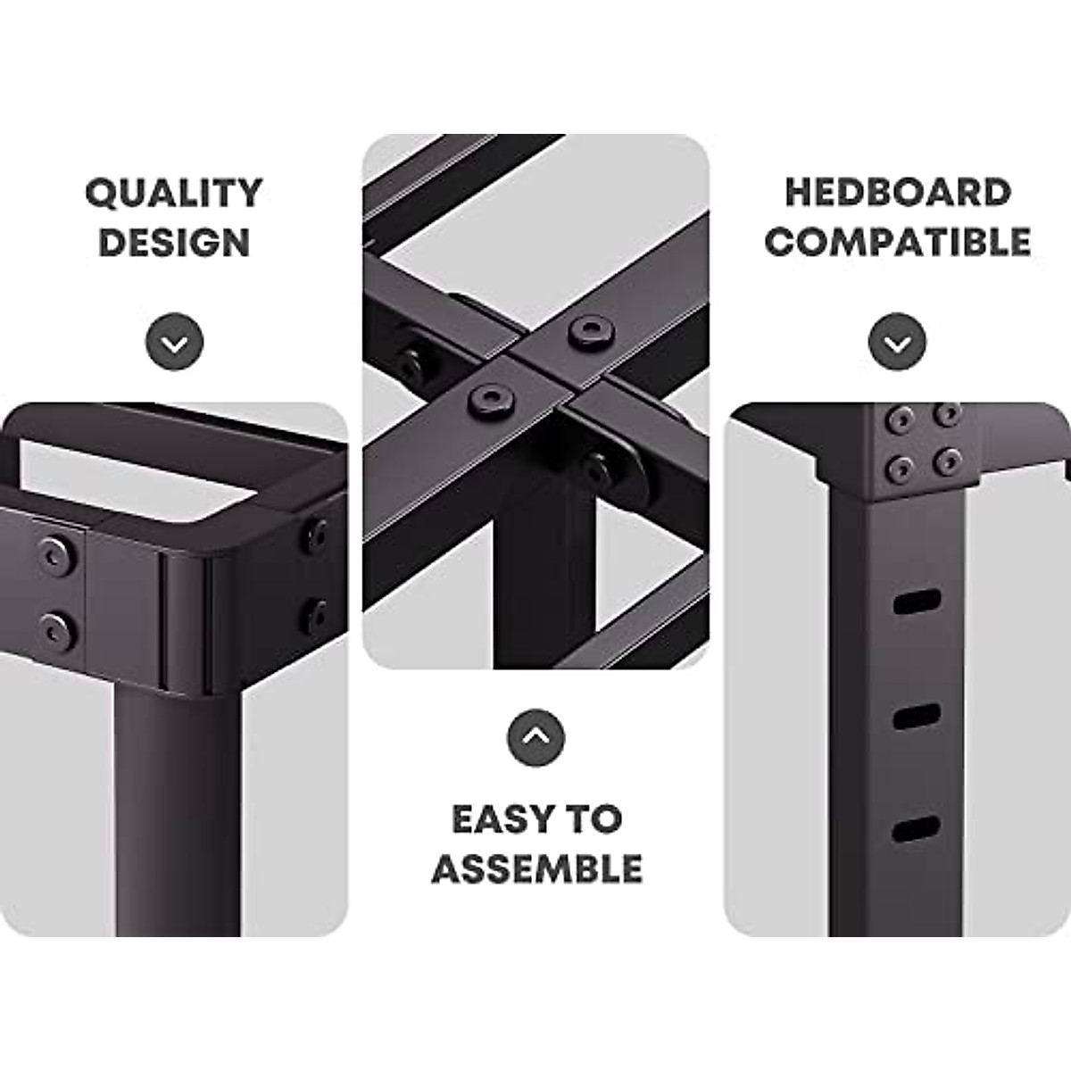 RLDVAY Queen-Bed-Frame, 12 Inch Metal-Bed-Frame-Queen, Heavy Duty Platform Bed Frame Queen Size, No Box Spring Needed, Easy Assembly, Noise-Free, Black