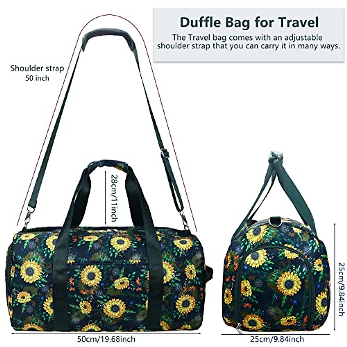 Gym Bag for Women, Small Sport Duffel Bag for Yoga Swim Dance, Gyms and Weekend Getaway,Gymbag Waterproof Dufflebag with Shoe and Wet Clothes Compartments,Carryon Overnight