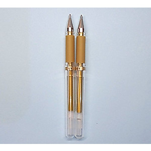Uni-ball Signo Broad UM-153 Gel Ink Pen, Gold Ink, 2 pens per Pack (japan import) [Komainu-Dou Original Package]