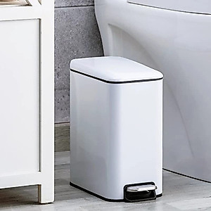 DOUBA Bathroom Trash Can Living Room Stainless Steel Trash Can Narrow Rubbish Bin