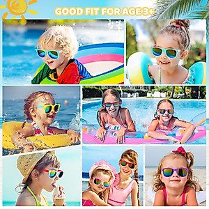 SCIONE 24 Pack Kids Sunglasses Party Favors,Neon Sunglasses with UV400 Protection in Bulk for Kids,Gift for Birthday, Graduation Party Supplies, Beach, Pool Party Favors, Fun Gift