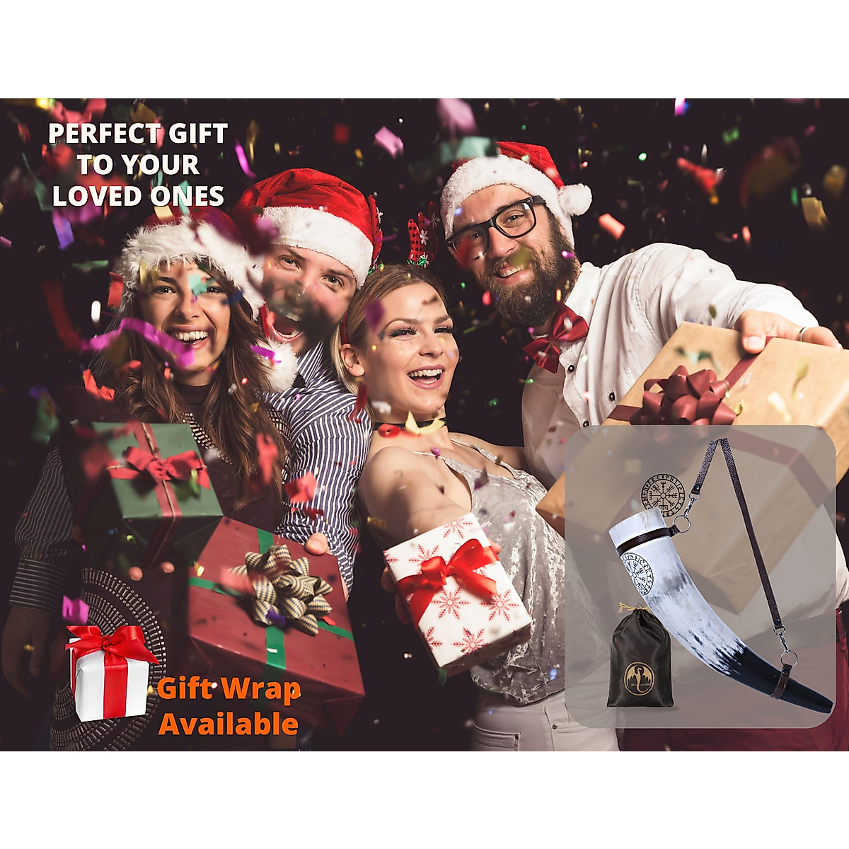 OldEmperor Viking War Blowing Horn| 12 Inch Genuine Ox Battle Trumpet with Leather Strap-Hand Engraved| Easy and Clear Sound| Viking Gift for Men and Women