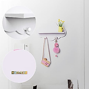 Eioflia Cloud Shape Wood Floating Shelf Cloud Wall Shelves Wall Mounted Shelving Coat Hanger Storage Rack Nursery Accessories Home Kitchen Storage Organisation Racks Shelves Drawers Floating Shelves