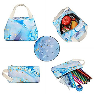Natayoo Teen Girls School Backpack Kids Bookbag Set with Lunch Box Pencil Case Travel Laptop Backpack Casual Daypacks