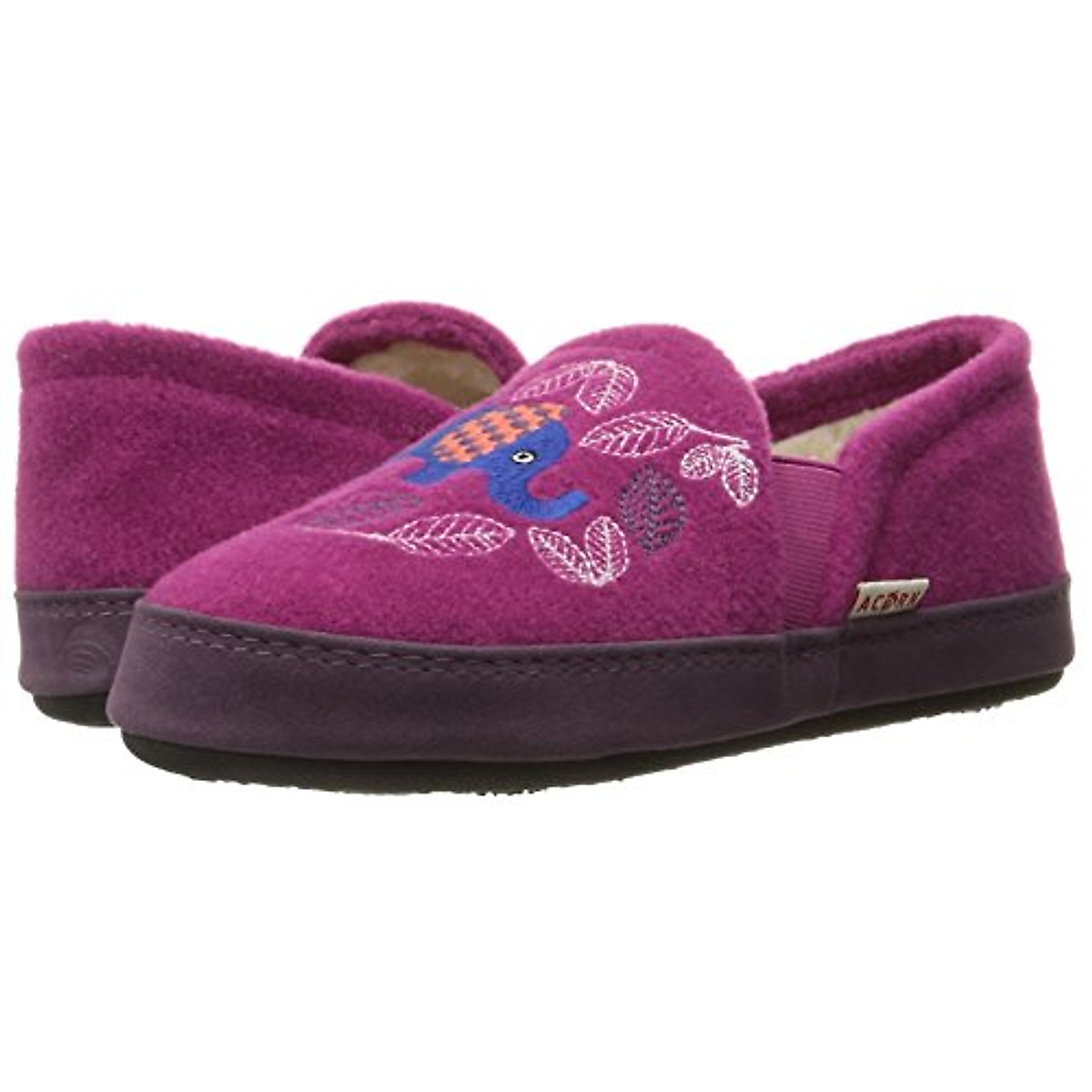 Acorn Unisex-Kid's Colby Gore Moc Slipper, Magenta Elephant, 12-13 Little Kid