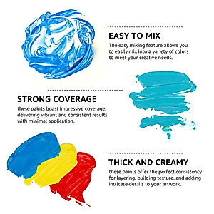 ABEIER Acrylic Paint Set, 56 Colors (2oz/60ml), Matte Finish, Waterproof, Rich Pigments, Non-Toxic Paints for Painting on Canvas Crafts Wood Ceramic, Fabric Ideal for Beginners and Students