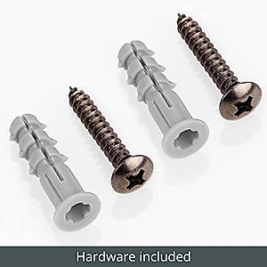 mDesign Wide Metal Wall Mount Decor Storage Organizer Display Shelf - Hang in Bathroom, Kitchen, Entryway, Hallway, Mudroom, Bedroom, Laundry Room - Concerto Collection, Bronze