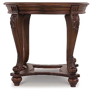 Signature Design by Ashley T499-6 Round End Table, 0, Dark Brown