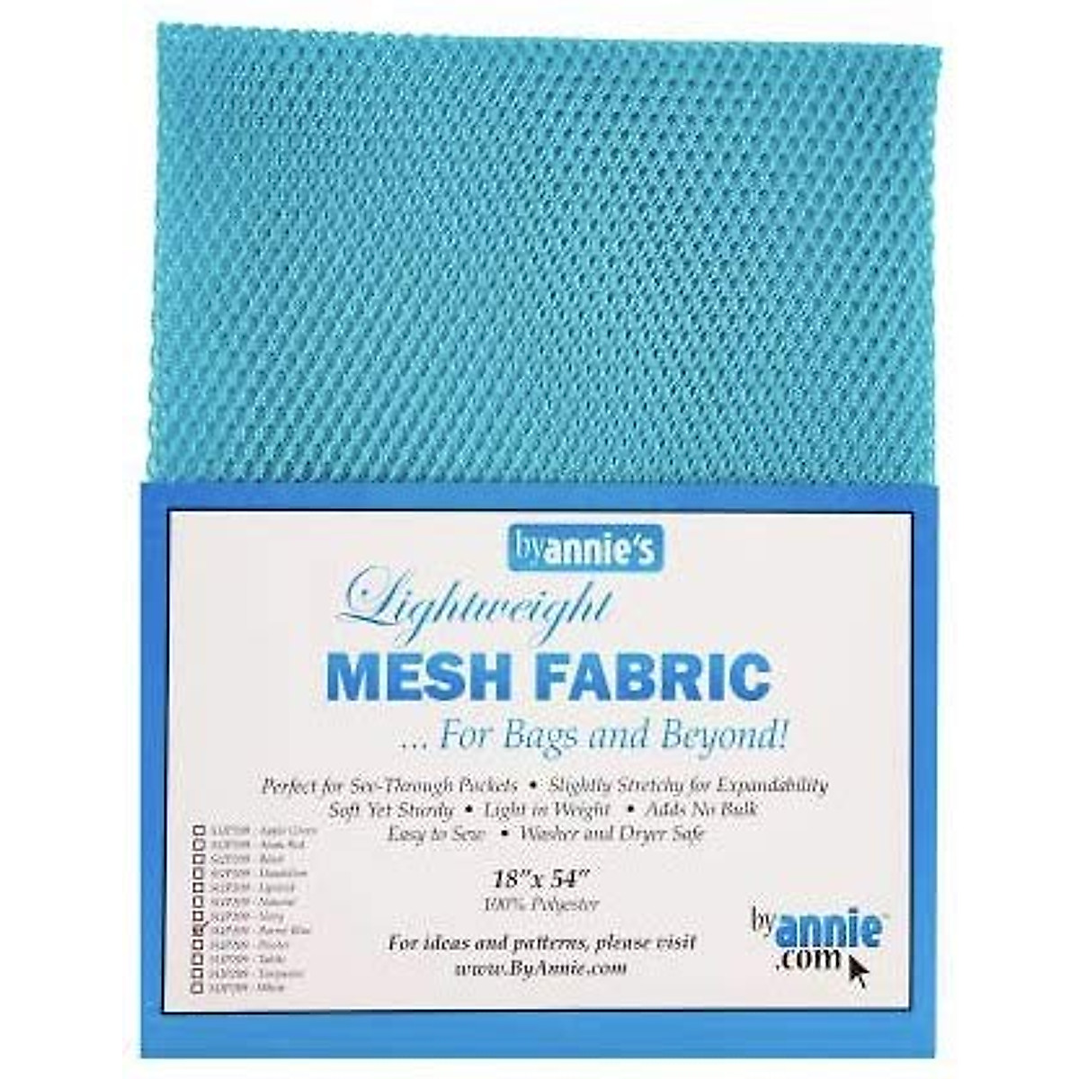 ByAnnie's Mesh Fabric Lightweight Galaxy Bundle-Lipstick, Parrot Blue, Pewter, Tahiti, Black and Blast Off Blue 18" x 54" with Tape Measure Bundle of 7 Items Galaxy