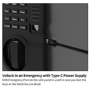 AEGIS Fireproof Safe, Safes for Home, 2.6 Cubic Feet Fire Safe Box with Digital Electronic Lock Keypad Romovable Shelf for Money Documents Jewelry Office