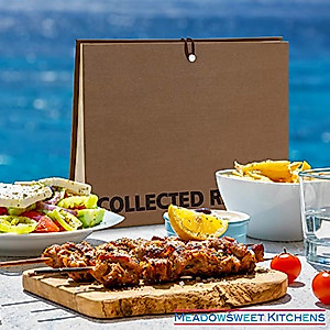 Meadowsweet Kitchens File Organizer for Recipes - Expanding Recipe File Folder Organizer with Dividers, Accordion Style Organizer for Recipe Cards, Clippings, Full Size Recipes - Brown & Metallic