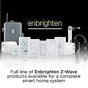 Enbrighten Z-Wave Plus Smart Motion Sensor Light Switch, On/Off, Vacancy / Occupancy Sensor, Includes White and Lt. Almond, Zwave Hub Required, Works with SmartThings, Wink, and Alexa, 26931