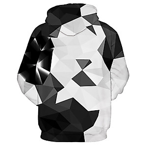 SANKILL Unisex Graphic Hoodies for Men Funny 3D Novelty Pullover Sweatshirt Xmas Teen Boy Gifts Ideas Black White Galaxy Hoodie