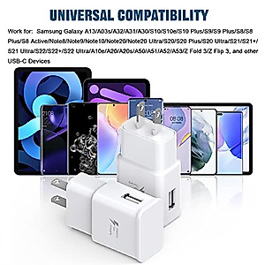 Samsung Charger Fast Charging with USB Type C Cable 6FT for Samsung Galaxy S10/S10e/S10 Plus/S9/S9 Plus/S8/S8 Plus/S20 S21 S22 Ultra/Note 8/Note 9/Note 10/A13/A03s/A32/A31/A30/A50/A51/A52/A53 [2-Pack]