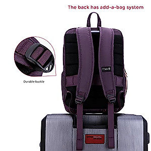 Swissdigital Design Katy Rose Laptop Backpack For Women，College Bookbags With USB Charging Port，Large Capacity Computer Backpacks For Work Business Purple(SD1006F-46)