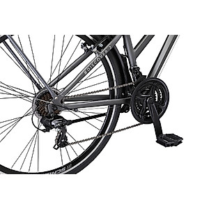 Schwinn Discover 2 Adult Hybrid Bike for Men and Women, 700c Wheels, 21-Speeds, 15-Inch Frame, Front and Rear Fenders, Rear Cargo Rack, Matte Grey