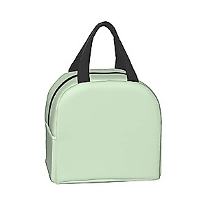 YvoneDBrownn Solid Sage Mint Green Matching Lunch Bag Cooler Bag Women Tote Bag Insulated Lunch Box Water-resistant Thermal for womenPicnicBoatingBeachFishingWork, Black, One Size