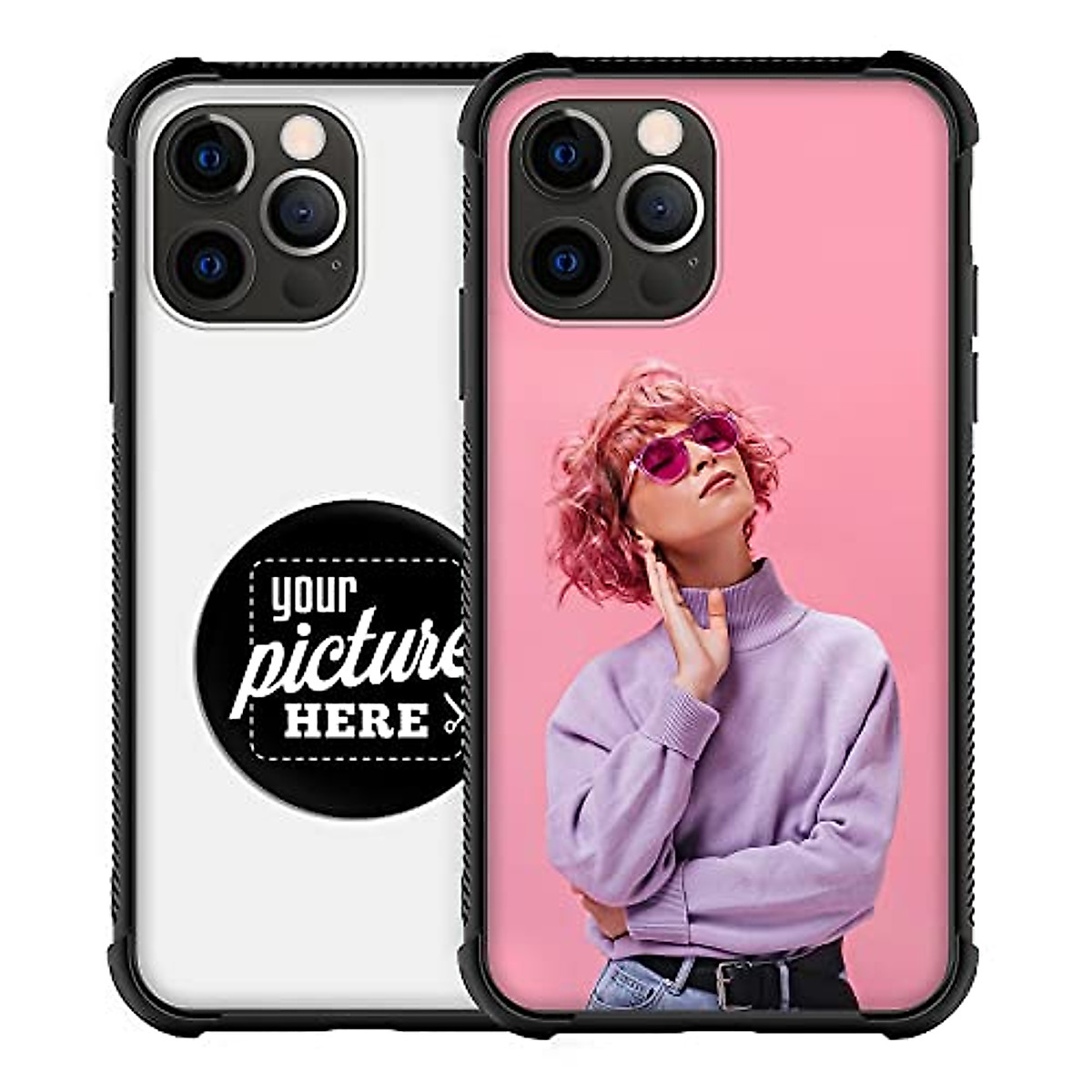 milika Custom Pictures Phone Case for iPhone 12 Pro max Personalized Phone Cases Customized Slim Soft and Hard tire Shockproof Protective Anti-Scratch Phone Cover Case Make Your Own case