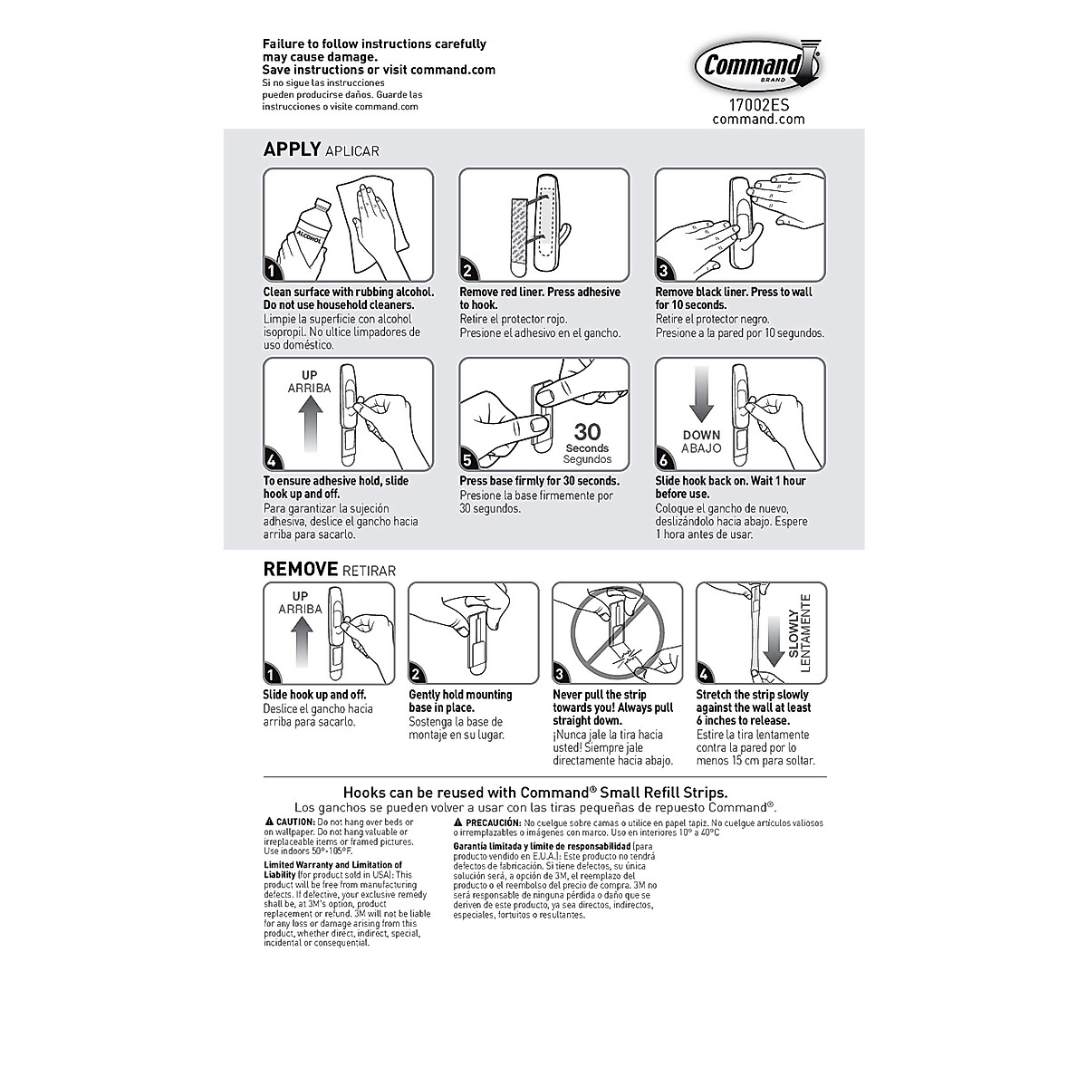 Command 17002-VP-6PK Small Utility Hooks, 6, White, 6 Count