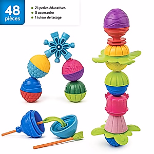 Lalaboom - Educational Pop Beads - 48 Piece Set - Ages 10 Months to 4 Years - BL460