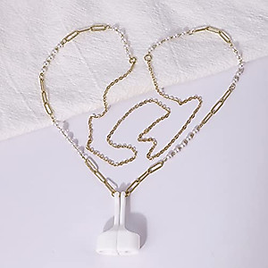 EGEN Female Magnetic Anti-Lost Strap Holder Necklace White Pearl Copper Chain for Airpods Pro 3 2 1,72cm Bag