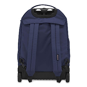 JanSport Driver 8 Rolling Backpack and Computer Bag for College Students, Teens, Navy - Durable Laptop Backpack with Wheels, Tuckaway Straps, 15-inch Laptop Sleeve - Premium Bookbag Rucksack