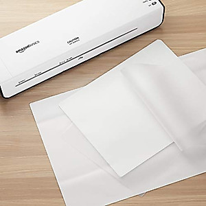 Amazon Basics Clear Thermal Laminating Plastic Paper Laminator Sheets - 9 x 11.5-Inch, 50-Pack, 3mil