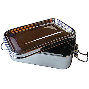 Stainless Steel Leak-Proof Lunch Container For Kids and Adults - BPA Free - Back to School - Dishwasher Safe - Holds 2 Cups - Eco Friendly - Lid Clamps - Great for Camping Hiking