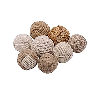 Set of 8 Nautical Decorations Balls, Weeding Décor,Jute Rope Balls Natual Color, Knott Ornaments, Coastal Décor, Living Room Décor, DIY Projects