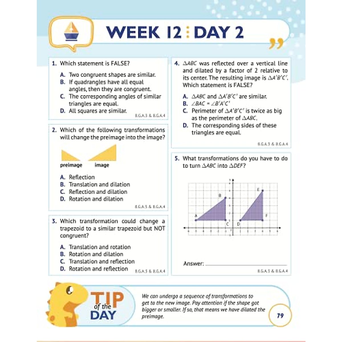 8th Grade Common Core Math: Daily Practice Workbook | 1000+ Practice Questions and Video Explanations | Argo Brothers (Next Generation Learning Standards Aligned (NGSS))