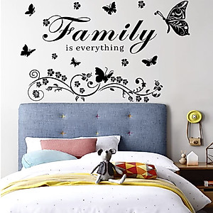 Wall Decor Sticker Vinyl Wall Art Decal Removable Wall Stickers Quotes Family is Everything Wall Decals Family Wall Art Letters Wall Decal Word Lettering Wall Sticker for Living Room Bedroom Dining Room Kitchen.