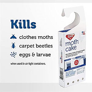 Enoz Moth Cake Kills Clothes Moths, Carpet Beetles, and Eggs and Larvae