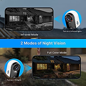 Hiseeu 2C10 Battery Security Cameras Spotlight WiFi Camera for Home Security Surveillance Outdoor,IP65,2-Way Audio,Indoor Baby Monitor