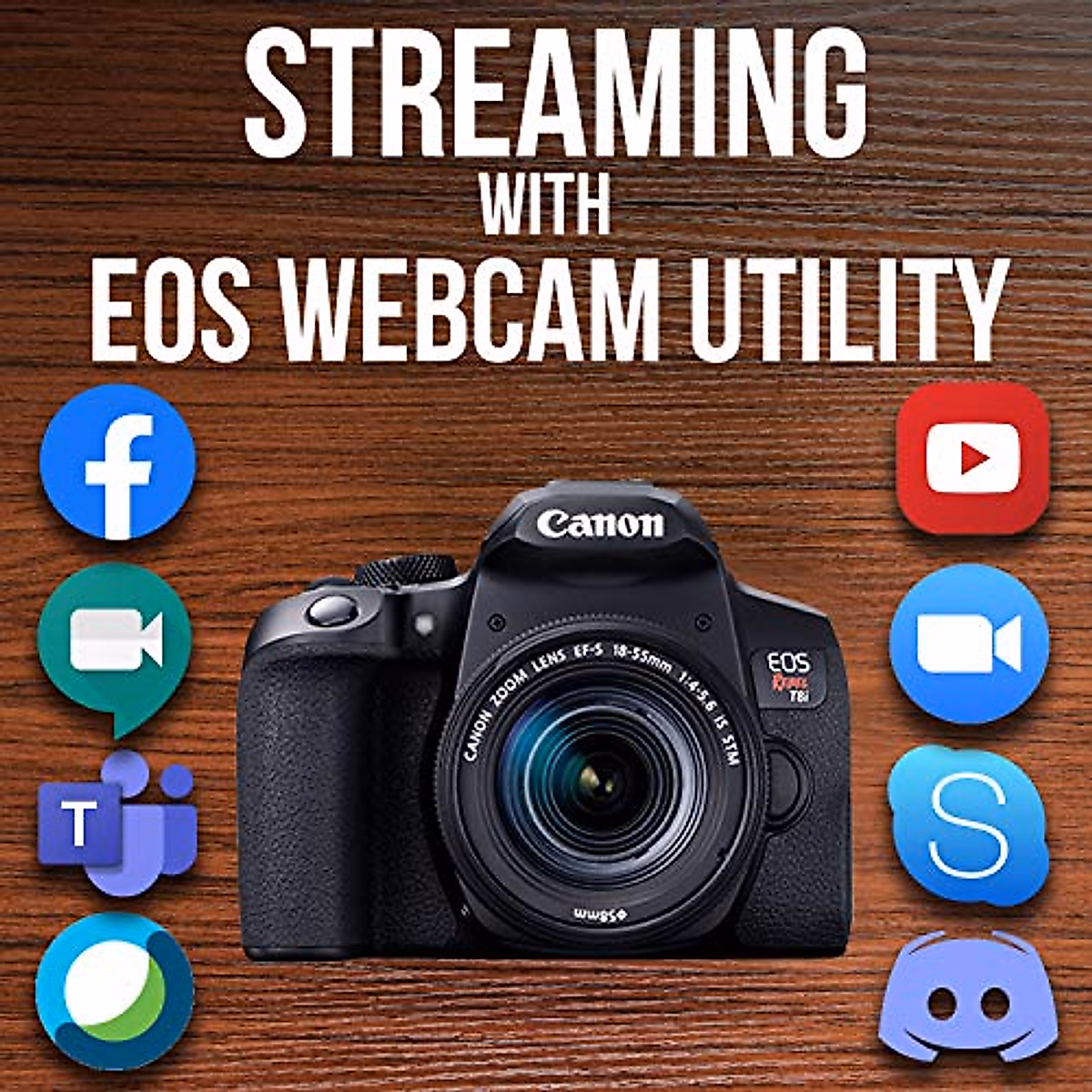 Canon EOS Rebel T8i EF-S 18-55mm is STM Lens Kit, Black