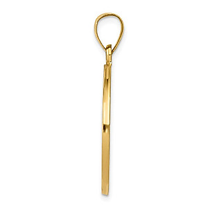 14k Yellow Gold Catholic Patron Saint Anthony Medal Pendant Charm - 31mm x 23mm