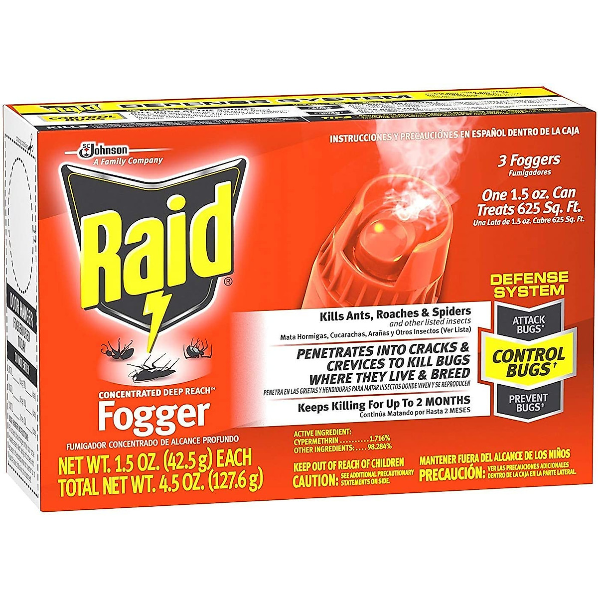 Raid Concentrated Deep Reach Fogger, 1.5 OZ (2)