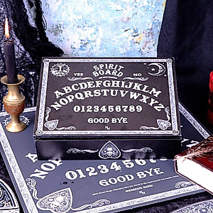 Nemesis Now Black and White Spirit Board and Planchette Jewellery Storage Box with Mirror, MDF, One Size