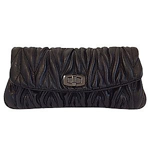 JNB Wrinkled PU Clutch bag, Black