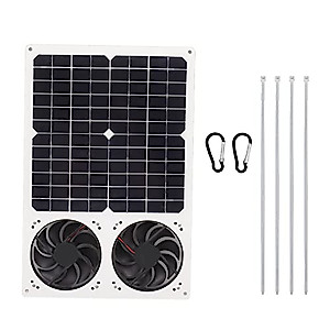 Solar Panel Fan Kit Household Greenhouse Rv Exhaust Fan Pet Portable Chicken Coops Single Crystal 40W Vent Sheds for Double Fan Waterproof 6 Inches Dual Solar Panels