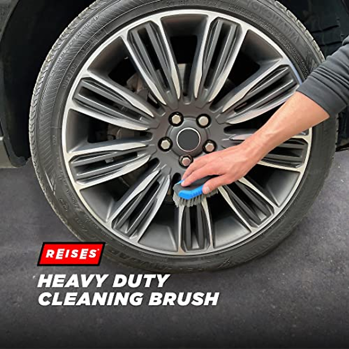 Reises Car Carpet Brush and Upholstery Cleaner - Carpet Brush Scrubber for Car Interior, Car Seat Fabric Cleaner for Stains, Hair Remover & Car Detailing (Blue)