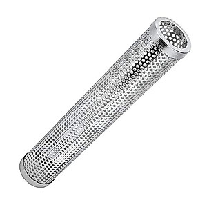 Summer Enjoyment Meiyya Hexagonal, Round BBQ Smoker, Grill Smoker Tube, Stainless Steel 12in Stylish Portable for Charcoal Grill Gas Grill Electric Grill(Round)